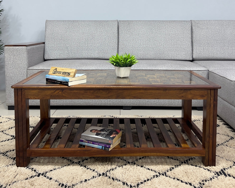 Sheesham Wood Coffee Table/ Centre Table - Wooden Niwar Designs - Natu ...